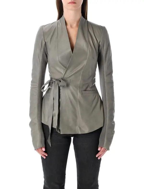 Rick Owens Leather Wrap Jacket