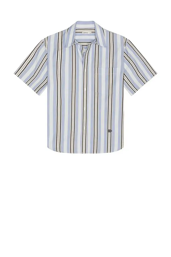 Simkhai Deacon Oversized Shirt In Blue - Blue Multi Stripe
