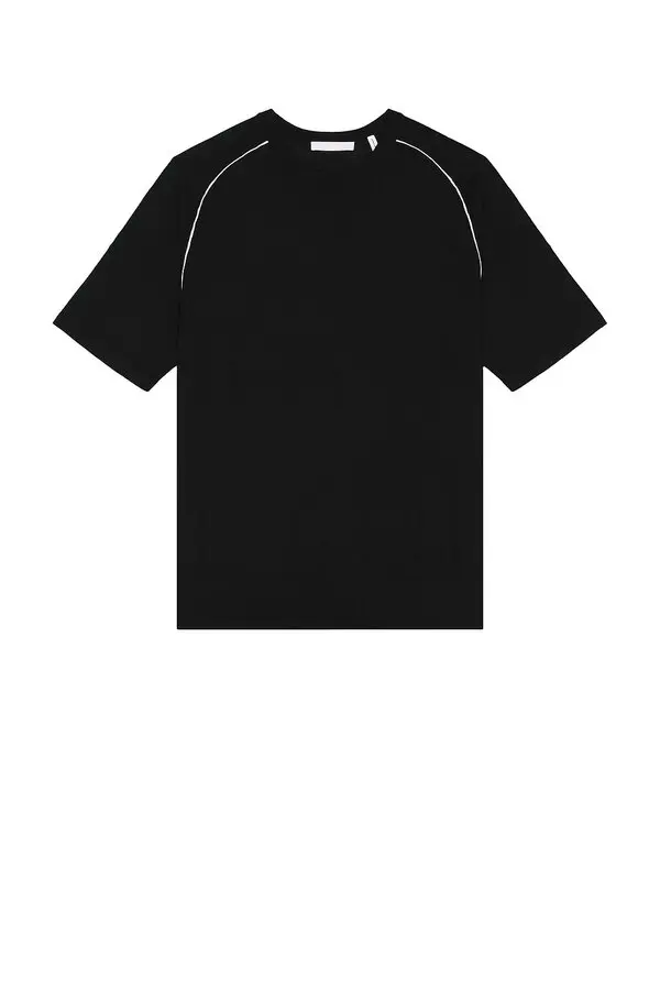Helmut Lang Contrast Tee In Black - Black & Ivory