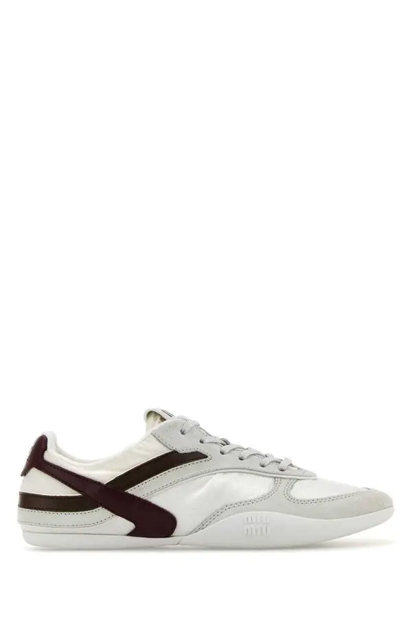 Miu Miu Lace-up Sneakers - Whiteamaranth