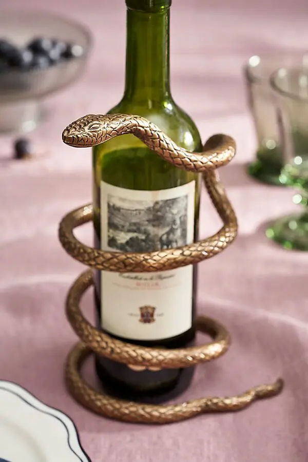 TERRAIN Brass Snake Bottle Holder