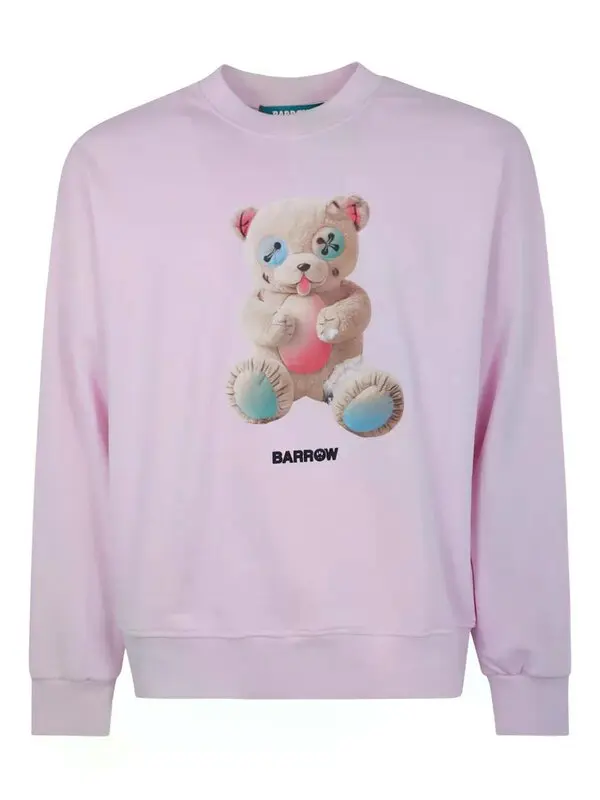 BARROW Cotton Sweatshirt With Teddy Print - Pink