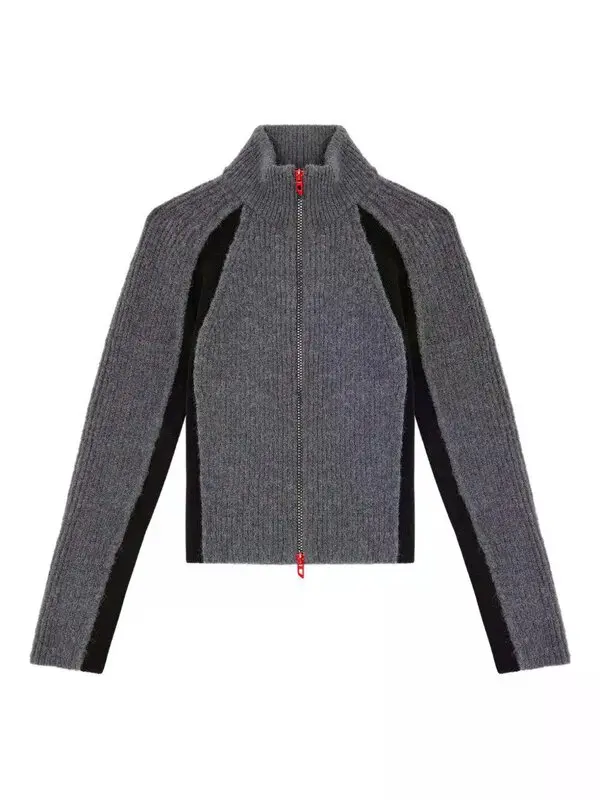Diesel Ribbed Panel Zip-up Cardigan
