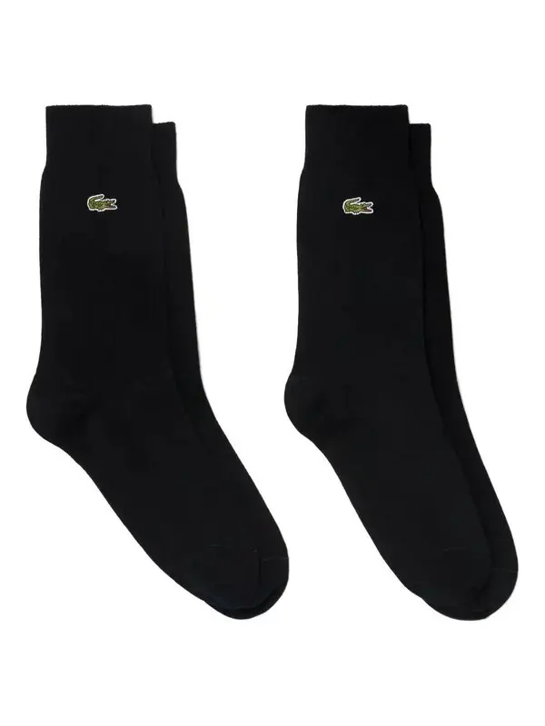 Lacoste Crocodile-embroidered Socks - Black