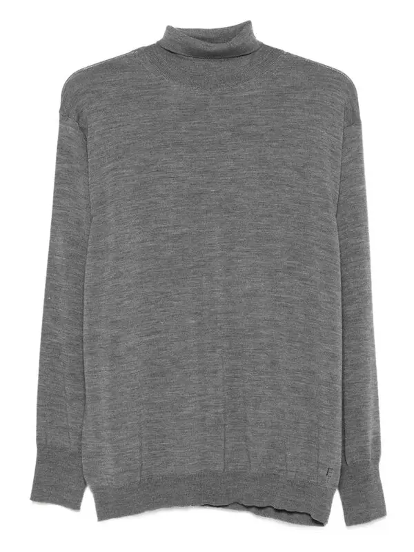 Erika Cavallini Wool Turtleneck Top - Grey
