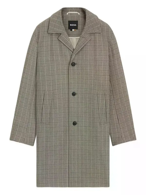 Hugo Boss Checked Single-breasted Coat