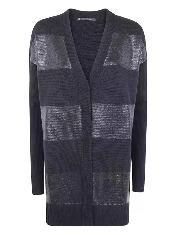 PIERANTONIOGASPARI Metallic-effect Striped Wool Cardigan