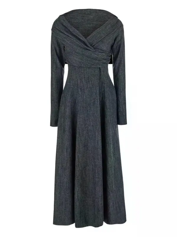 Alberta Ferretti Off-shoulder Wrap Maxi Dress