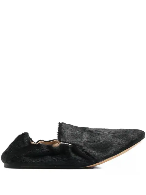 Le Monde Beryl Fur-trimmed Loafers