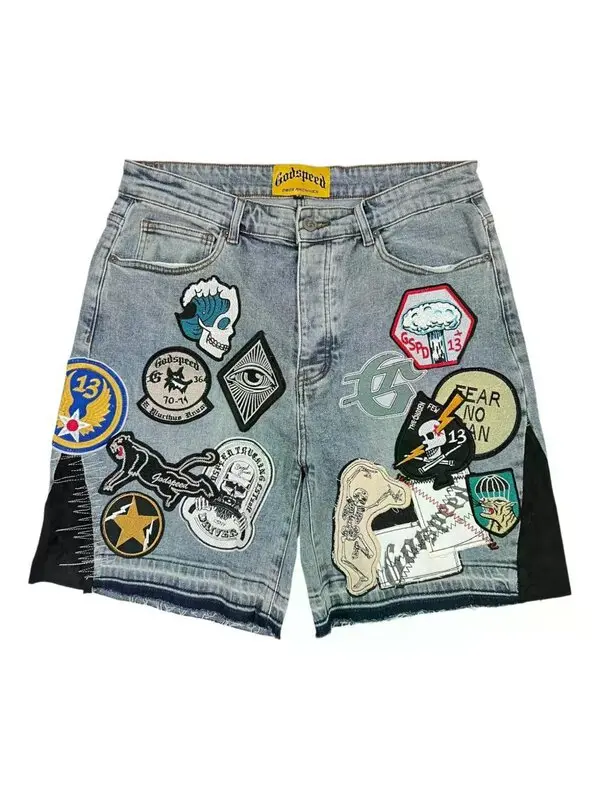 GODSPEED Patchwork Denim Shorts