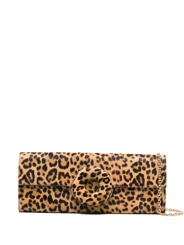 AQUAZZURA Leopard-print Ring-detail Clutch