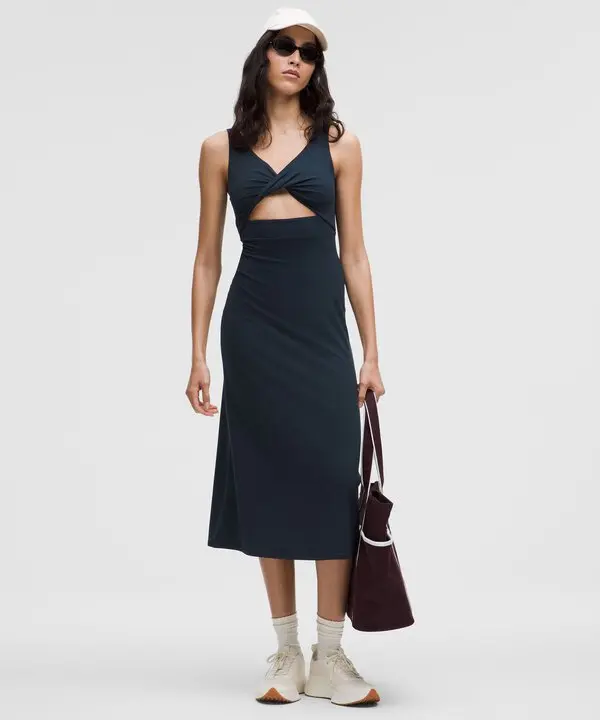 Lululemon Nulu Twist-front Midi Dress - True Navy