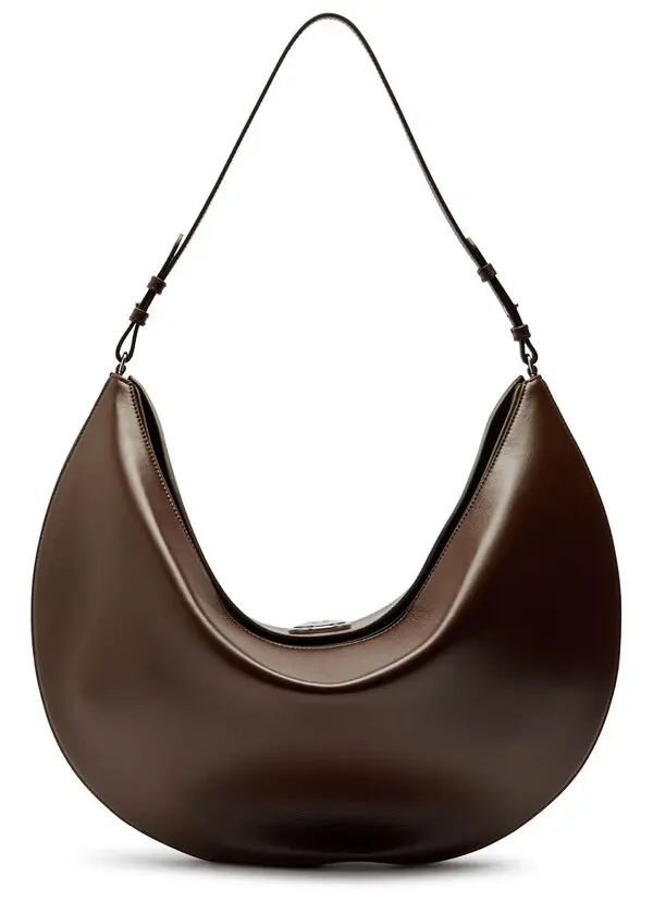 Jacquemus Le Calisso Rond Leather Shoulder Bag - Dark Brown