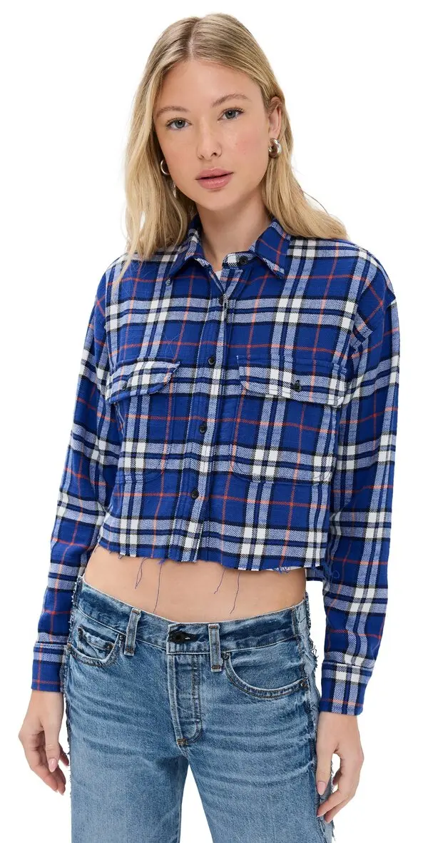ASKK NY Crosby Flannel Shirt - Blue Plaid