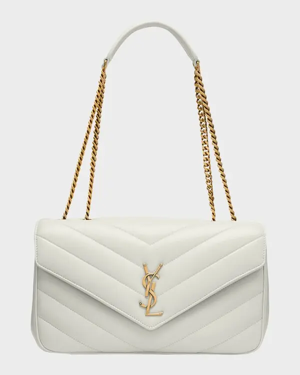 Saint Laurent Loulou Medium Chain Shoulder Bag - Crema Soft