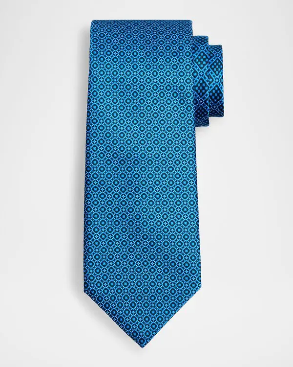 Stefano Ricci Geometric Silk Neck Tie - Mlt Blue