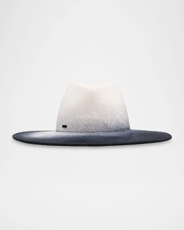 Eugenia Kim Harlowe Gradient Wool Felt Fedora - Winter White Black