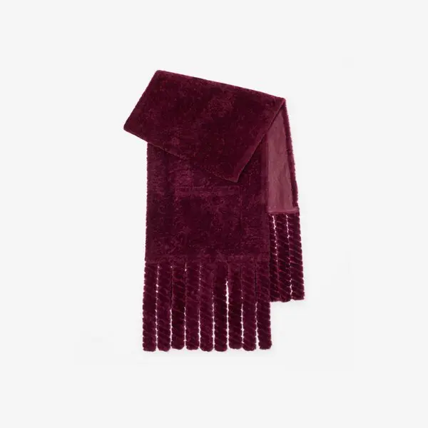 Burberry Shearling Scarf - Ruby Red