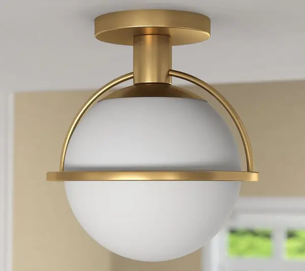HUDSON&CANAL Cieonna Semi Flush Mount With Glas S Shade