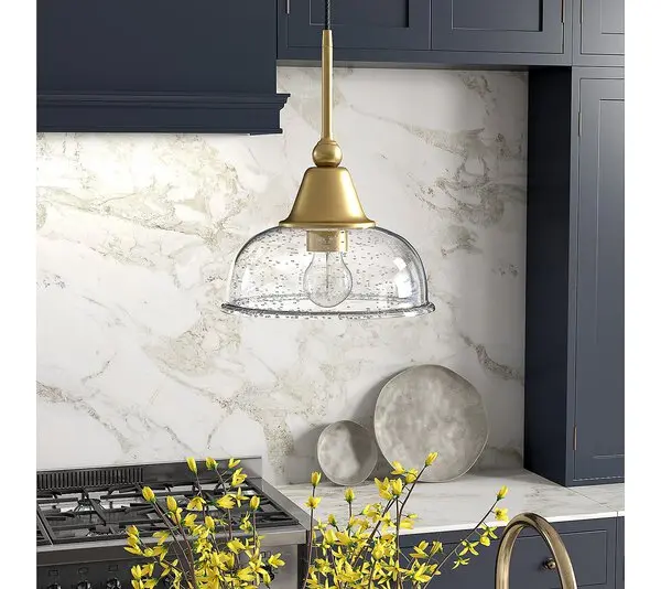 HUDSON&CANAL Magnolia Pendant With Glass Shade