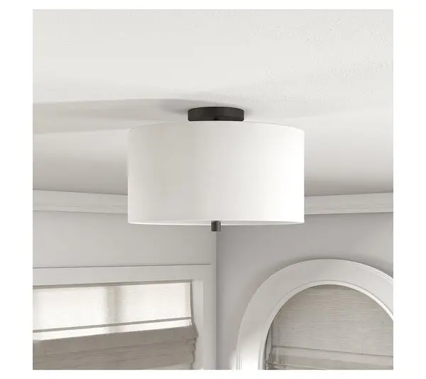 HUDSON&CANAL Ellis 16' Flush Mount With Fabric Shade