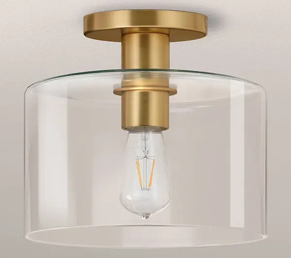 HUDSON&CANAL Hudsonl&canal Henri 10' Wide Semi Flush Mount W Ith Glass Shade