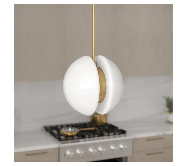 HUDSON&CANAL Kyriana 10' Wide 2-light Pendant W Ith Glass Shade