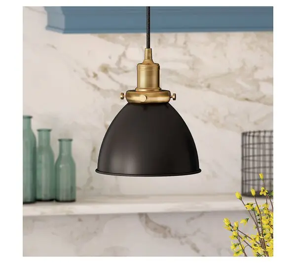 HUDSON&CANAL Madison 8 Wide Pendant With Metalshade
