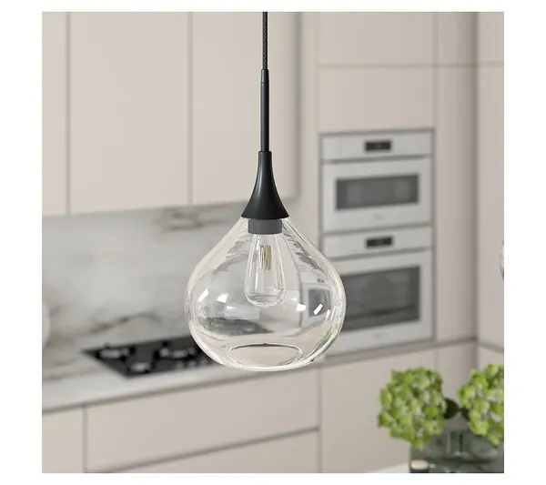 HUDSON&CANAL Ida 9.5' Wide Pendant With Glass S Hade