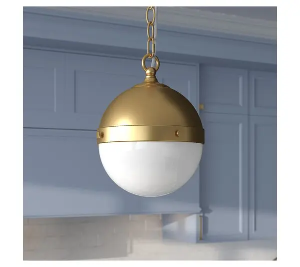 HUDSON&CANAL Aurora 9' Wide Pendant With Milk G Lass Shade