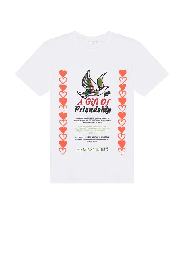 BIANCA SAUNDERS Friendship Short Sleeve T-shirt - White
