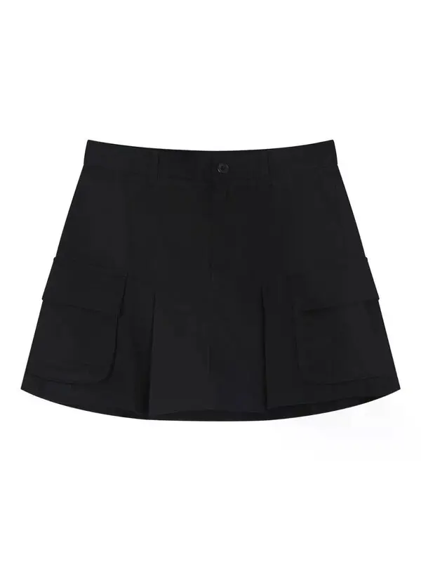 CHOCOOLATE Pleated A-line Skirt With Pockets - Black