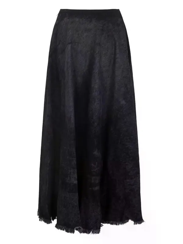 Diesel A-line Skirt With Frayed Hem - Black
