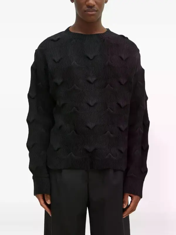 A. A. SPECTRUM Textured Wave Sweater