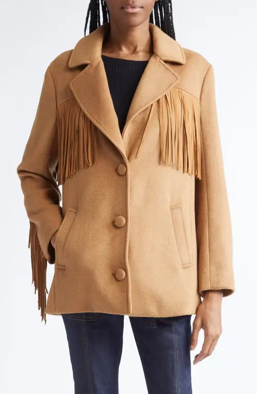 Cinq À Sept Keeley Fringe Trimmed Coat
