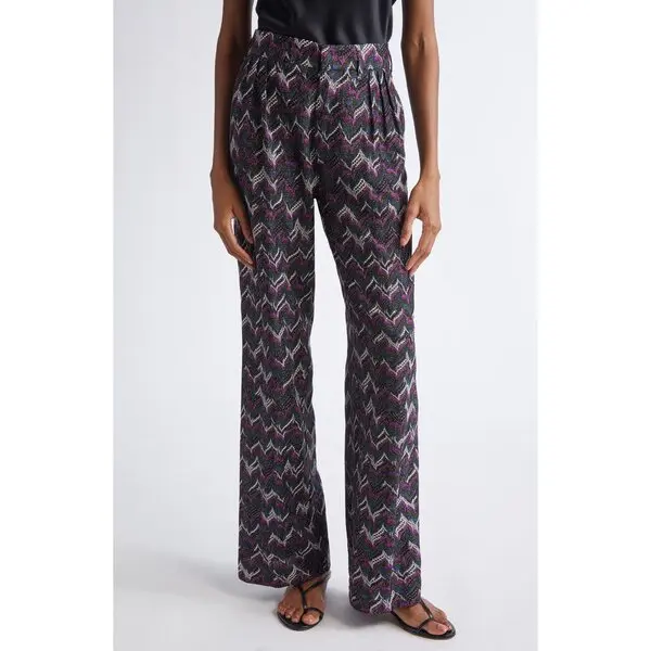 Missoni Chevron Stripe Metallic Knit Pants