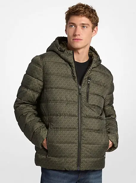 Michael Kors Signature Logo Reversible Jacket - Green