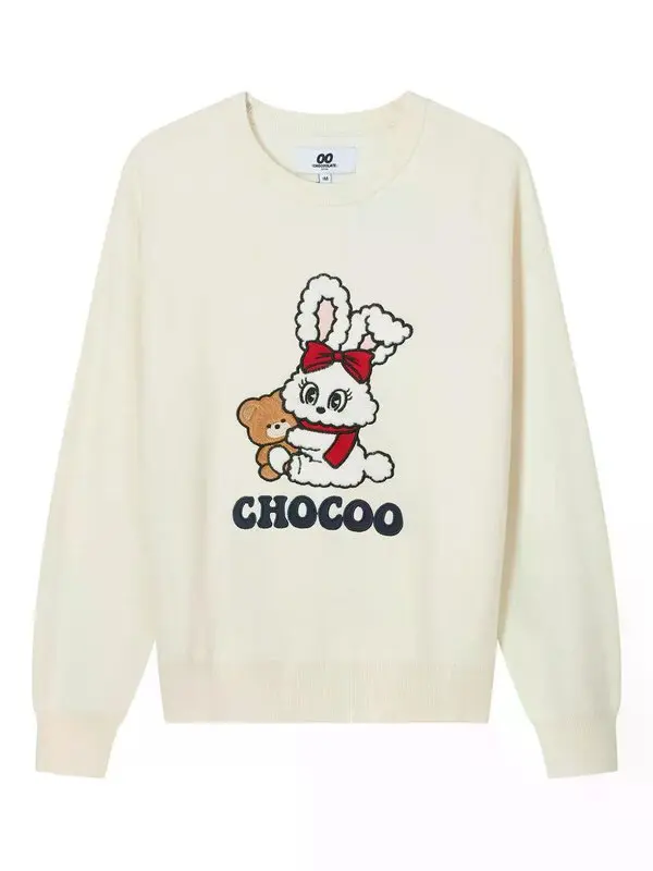 CHOCOOLATE Embroidered Sweater - White