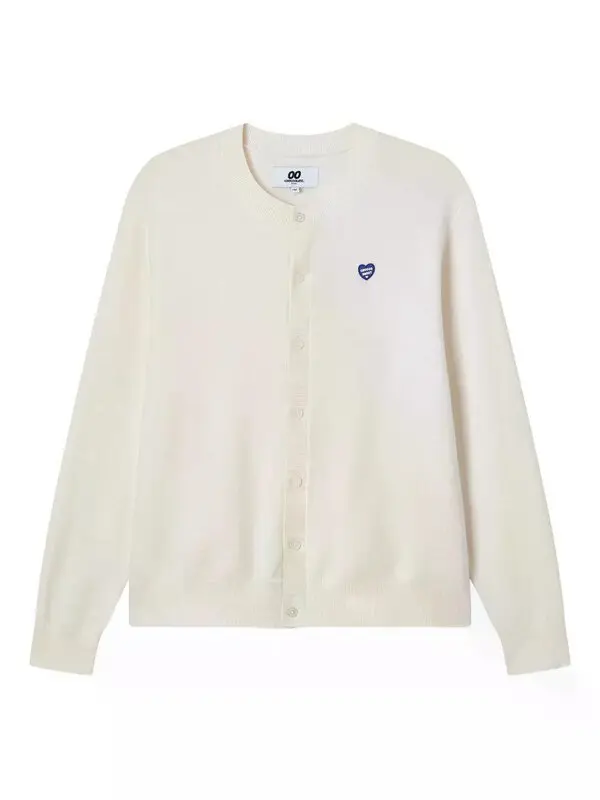 CHOCOOLATE Heart-embroidered Cardigan - Neutrals