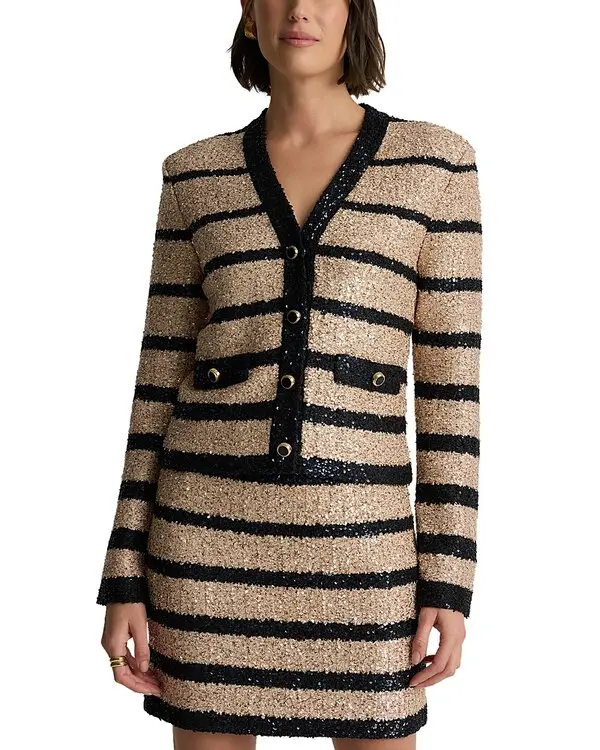 St. John Breton Stripe Jacket - Ecru/black Multi