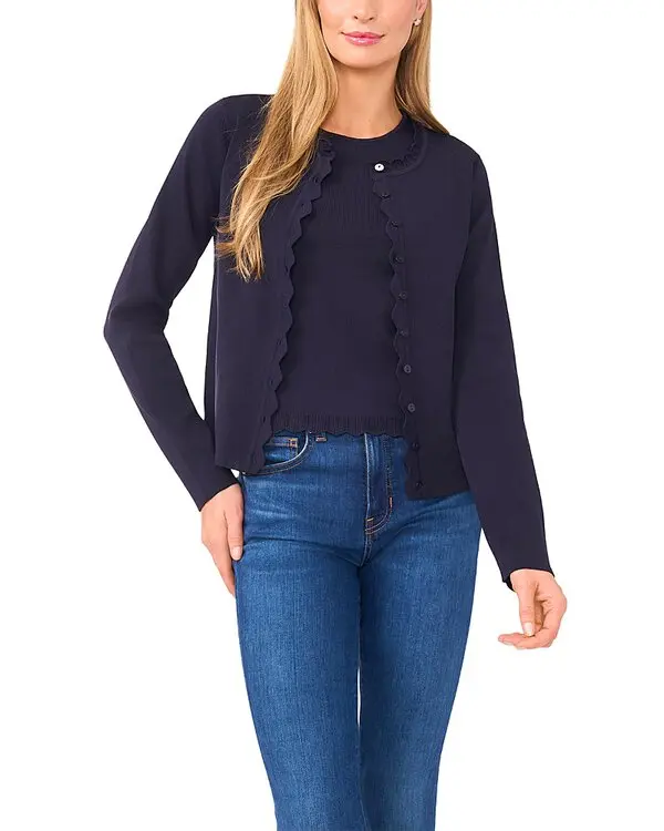 Ted Baker London Cybill Scalloped Cardigan - Baritone Blue