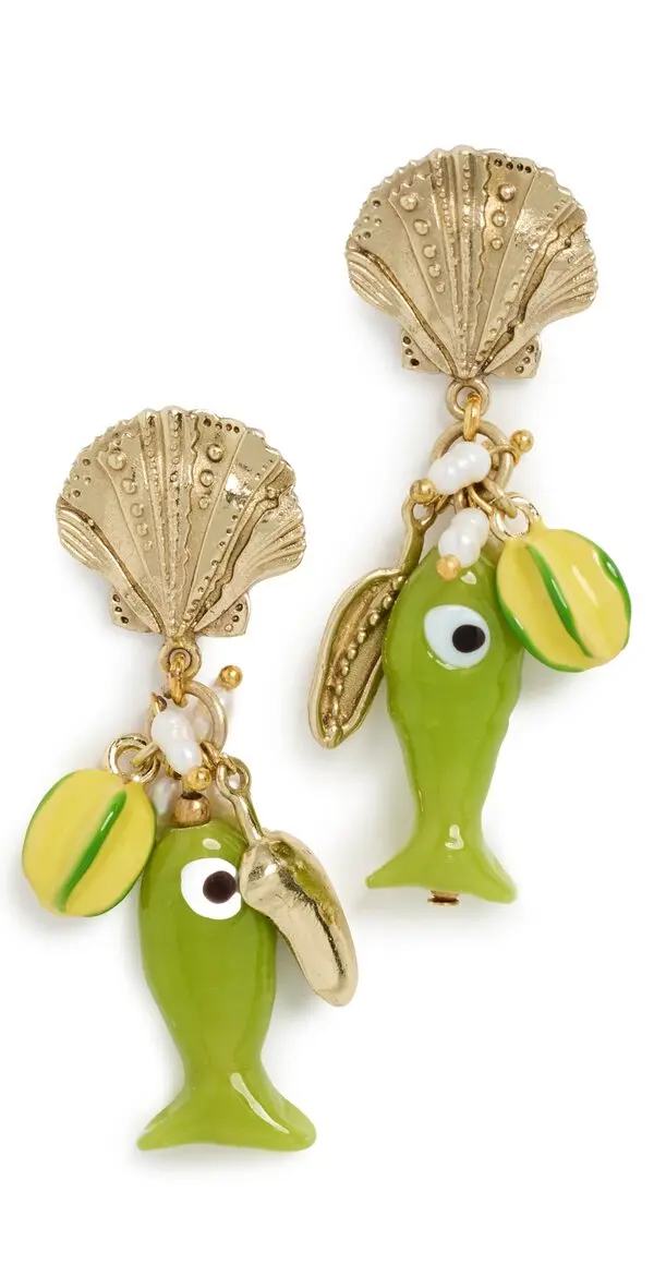 ALEMAIS Tesori Fish Charm Drop Earrings - Multi