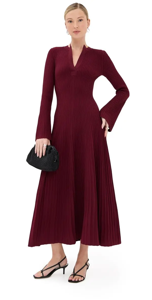 Simkhai Genna Ribbed Maxi Dress - Red | Editorialist