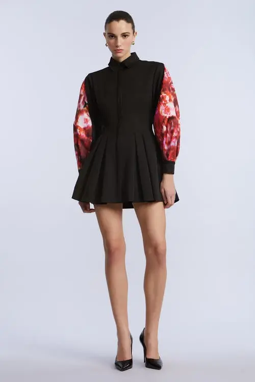 Bcbgmaxazria Taffeta Twill Printed Mini Dress