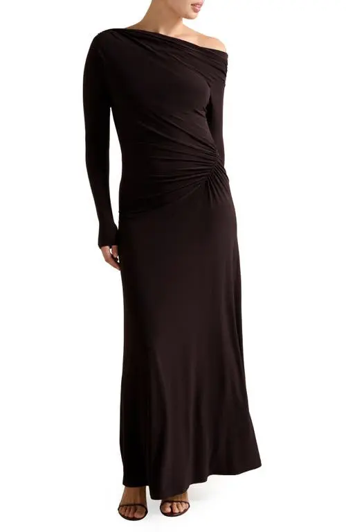 EVER NEW Dixie One-shoulder Ruched Maxi Dress
