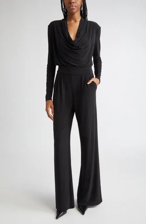 Ramy Brook Eden Cowl Neck Wide Leg Jumpsuit - Black