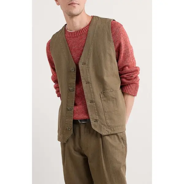 SEASALT CORNWALL Tollgate Linen & Organic Cotton Vest - Riverbed