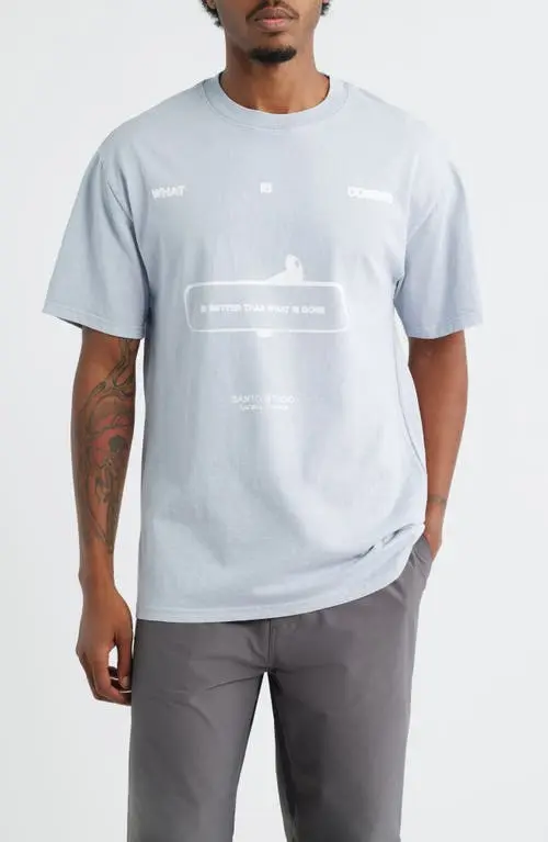 SANTO STUDIO What Is Coming Graphic T-shirt - Chambray