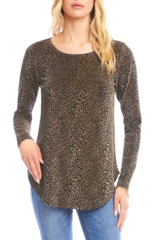 Karen Kane Metallic Print Knit Top