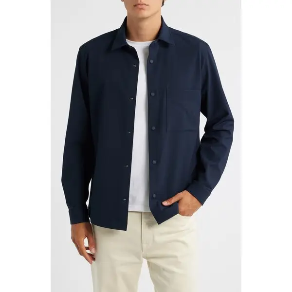 Hugo Boss Leo Relaxed Fit Stretch Twill Snap-up Shirt